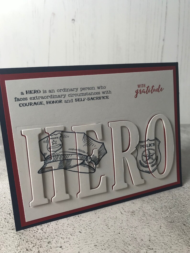 Handmade First Responder Appreciation Card Hero Collection | Etsy