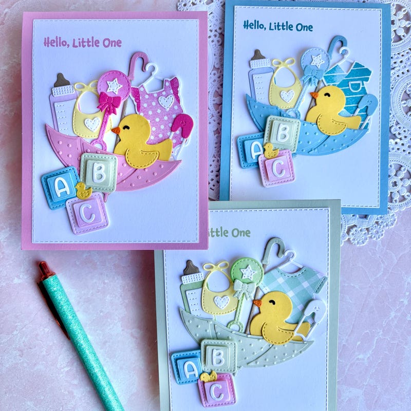 Handmade Baby Card - Etsy