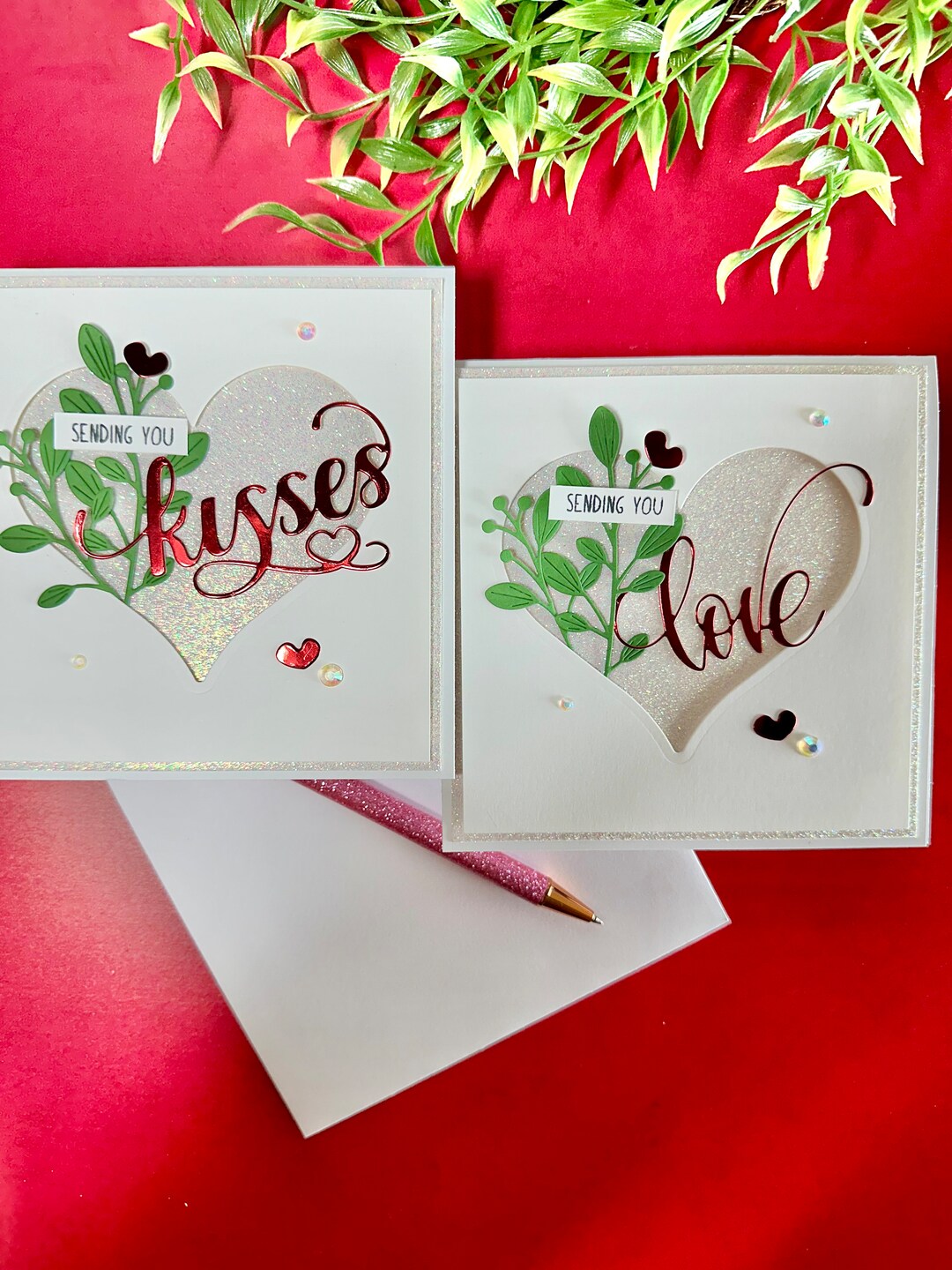 Stunning Shimmer and Shine Valentine's Day Cards | Square Cards - Etsy