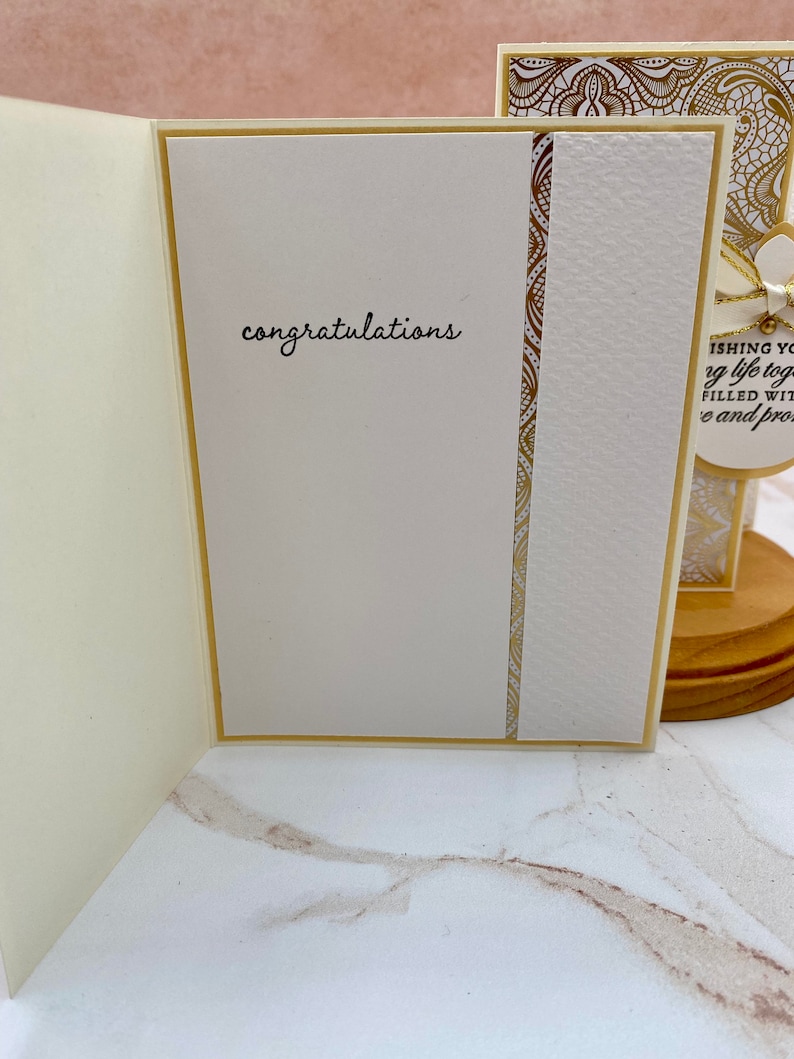 Gold Foil Wedding Card: Handmade Embossed Congratulations - Etsy