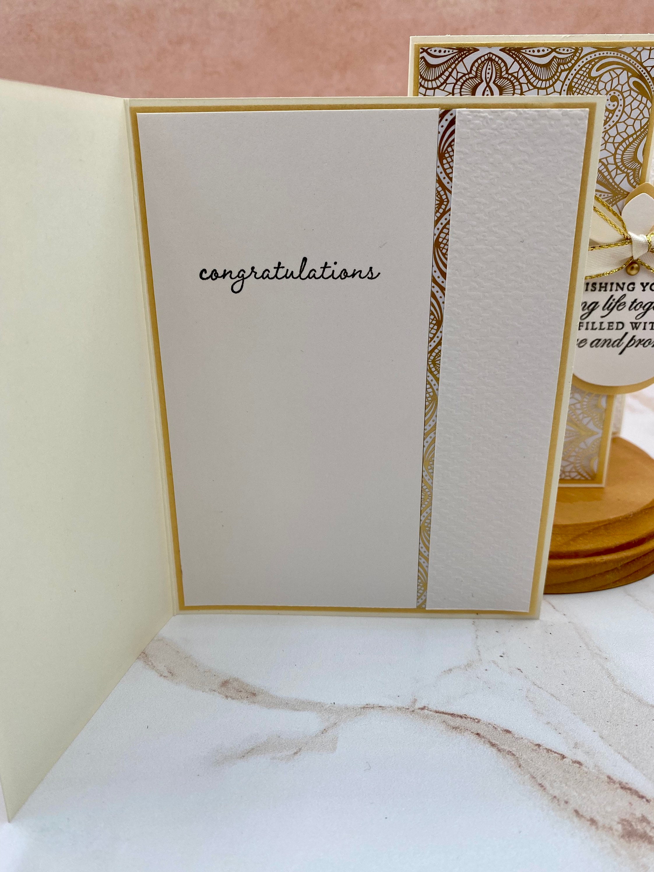 Gold Foil Wedding Card: Handmade Embossed Congratulations - Etsy