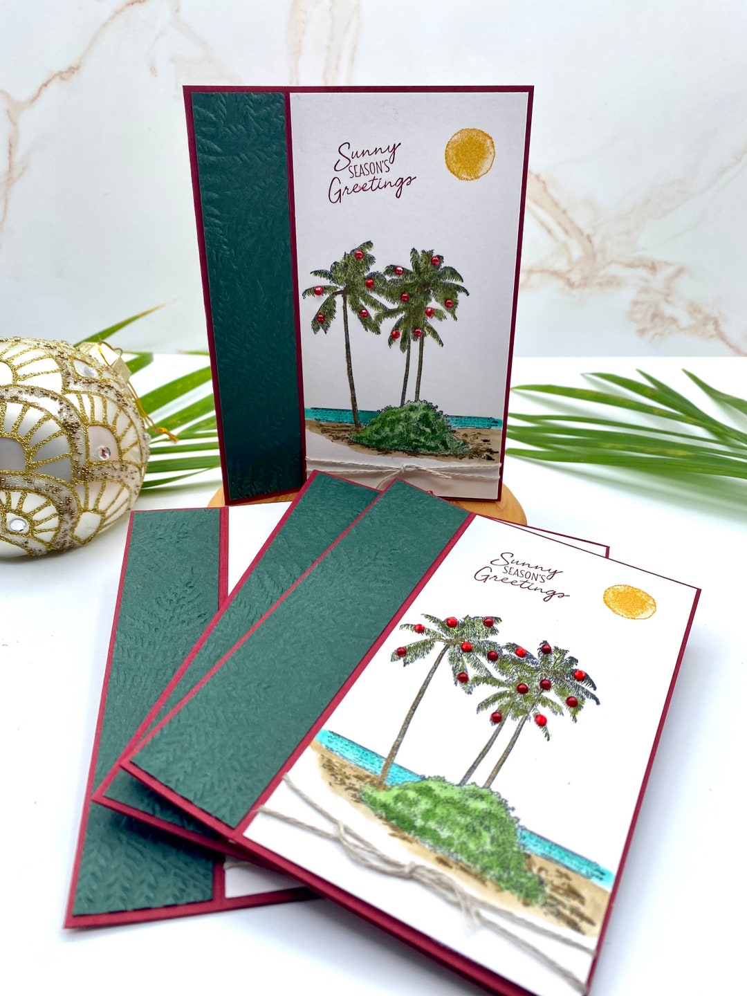 Tropical Palm Trees Holiday Cards | Set of 4 - Etsy