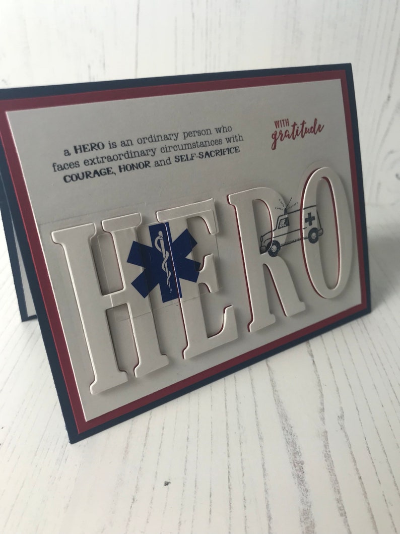 Handmade First Responder Appreciation Card Hero Collection | Etsy