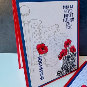 Handmade Memorial Day Poppy Remembrance Card | Hero Collectio - Etsy
