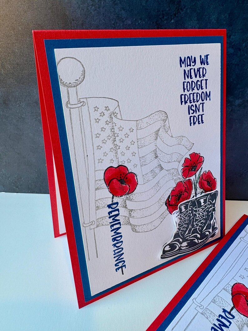 Handmade Memorial Day Poppy Remembrance Card | Hero Collectio - Etsy