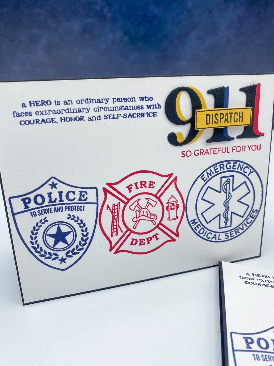 Handmade 911 Dispatcher Appreciation Card | Hero Collection - Etsy