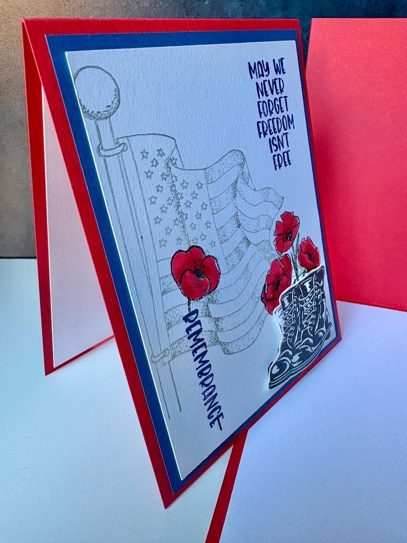 Handmade Memorial Day Poppy Remembrance Card | Hero Collectio - Etsy