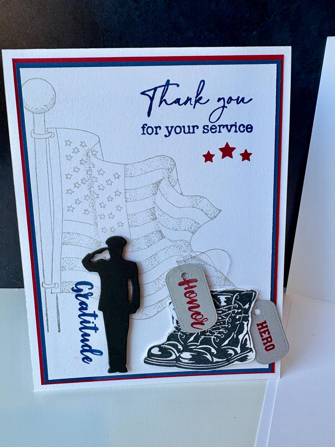 Handmade Patriotic Thank You Card | Hero Collection - Etsy