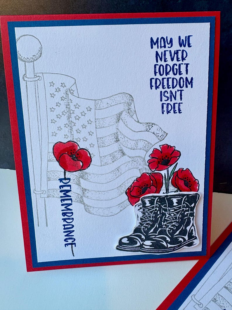 Handmade Memorial Day Poppy Remembrance Card | Hero Collectio - Etsy