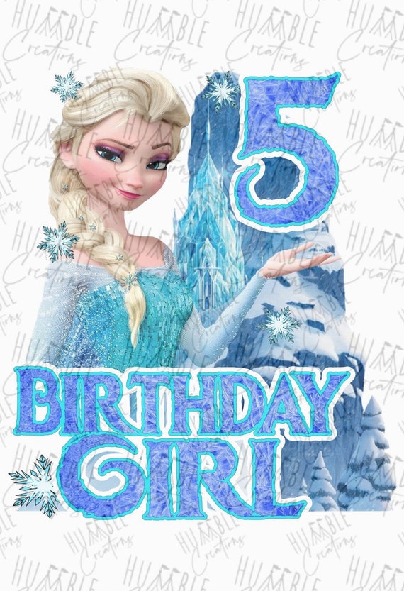 ELSA Frozen Birthday Girl 5 Png - Etsy