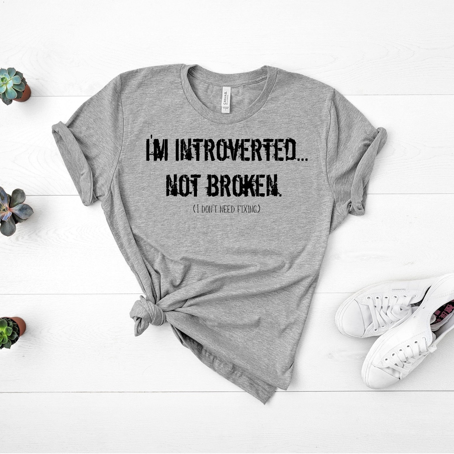 I'm Introverted...Not Broken Introvert Shirt Positive | Etsy