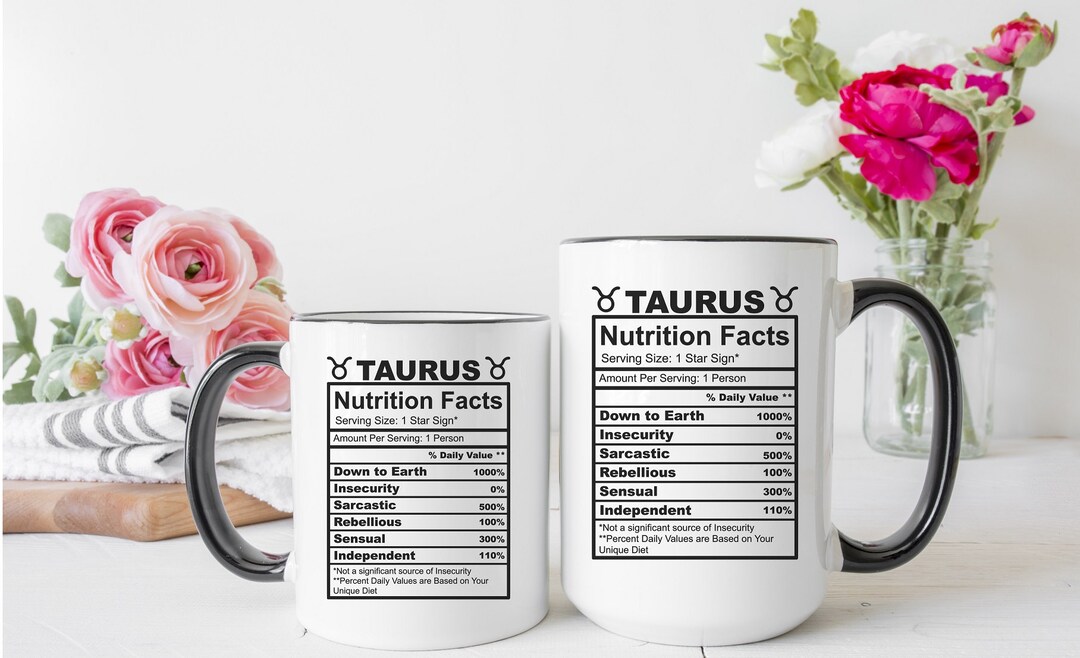 Taurus Mug Zodiac Sign Mug Taurus Facts Zodiac Mug Taurus Zodiac Mug ...