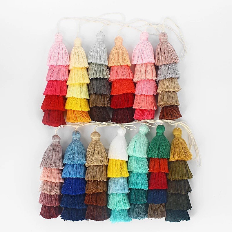 Tassel Stack Keychain Layered Tassel Gift for Her Gift for | Etsy