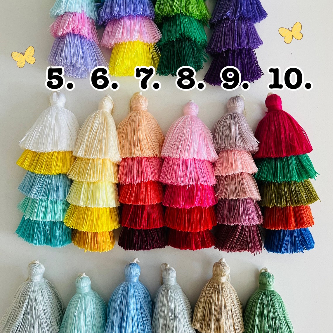 Tassel Stack Keychain Layered Tassel Gift for Her Gift for | Etsy