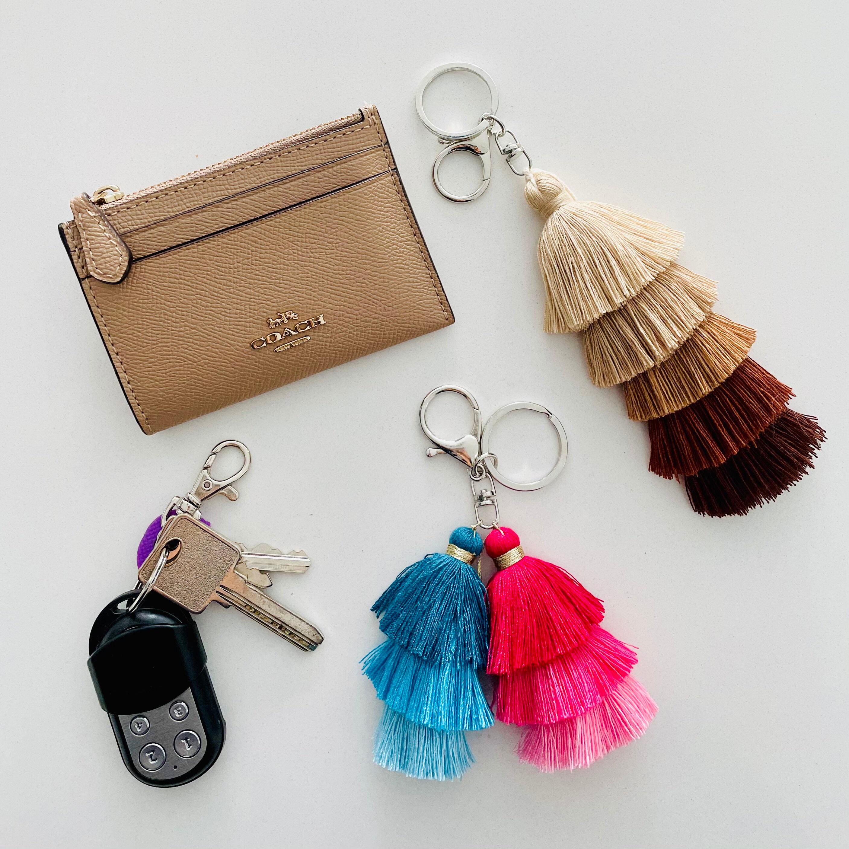 Tassel Stack Keychain Layered Tassel Gift for Her Gift for | Etsy