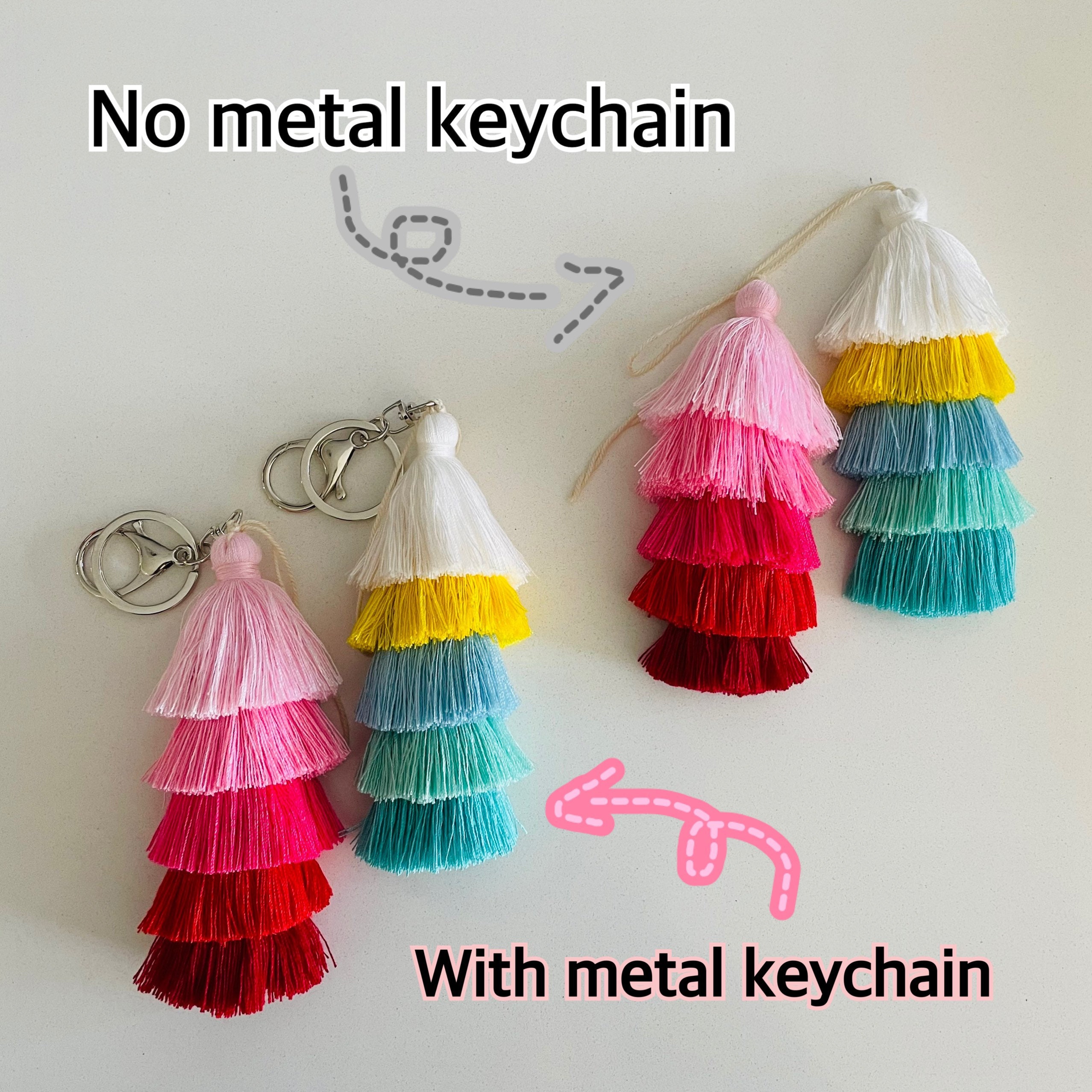 Tassel Stack Keychain Layered Tassel Gift for Her Gift for | Etsy