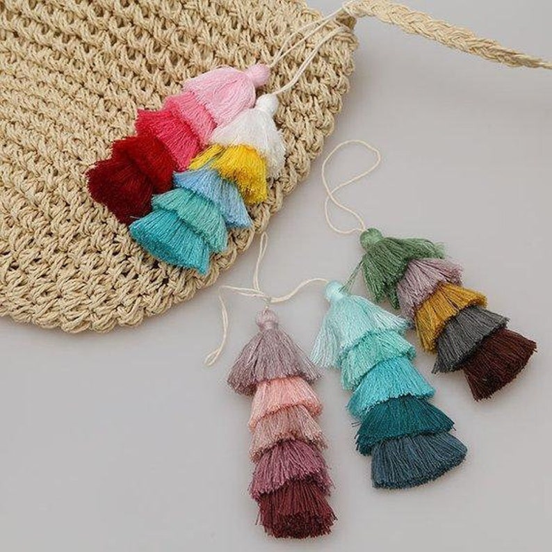 Tassel Stack Keychain Layered Tassel Gift for Her Gift for | Etsy