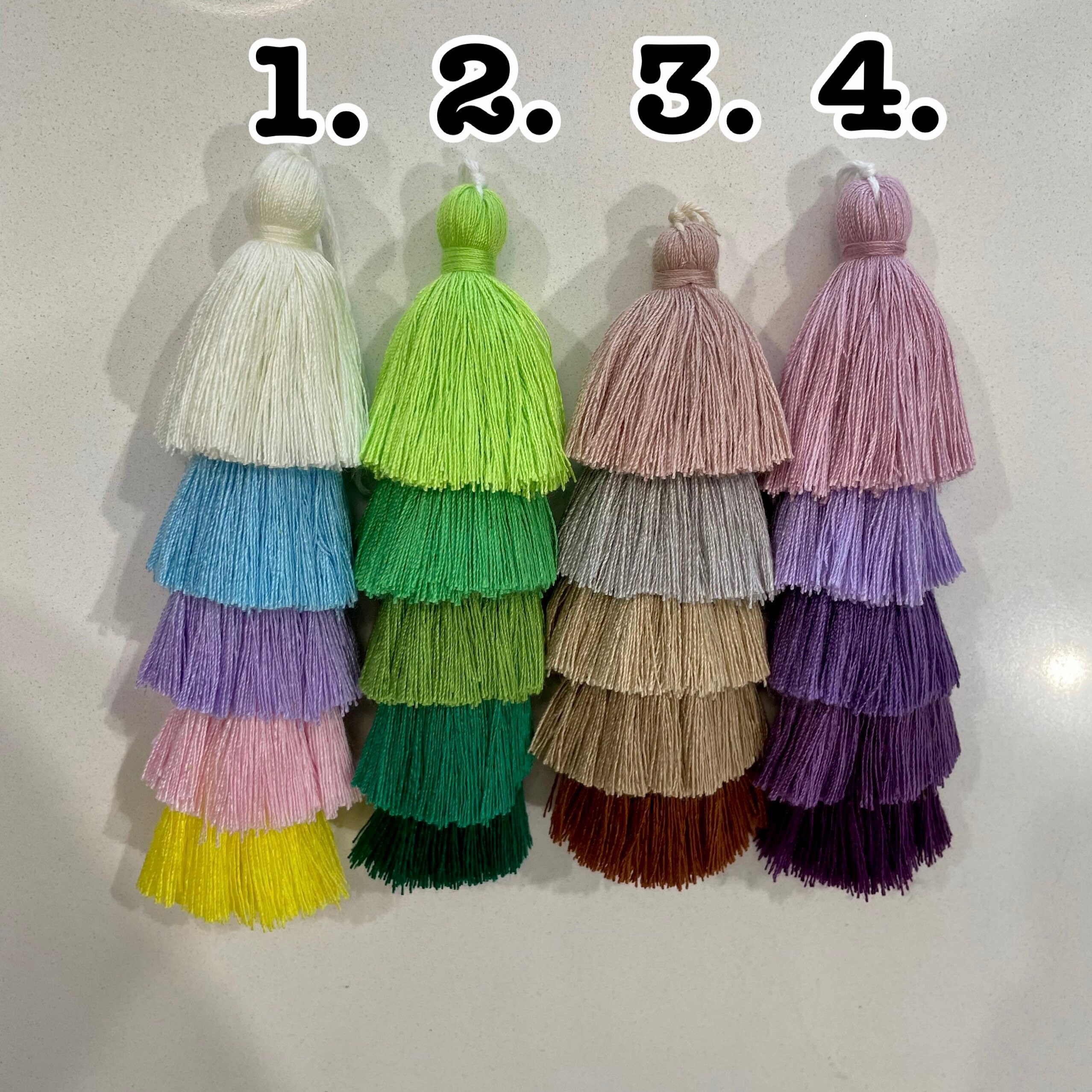 Tassel Stack Keychain Layered Tassel Gift for Her Gift for | Etsy