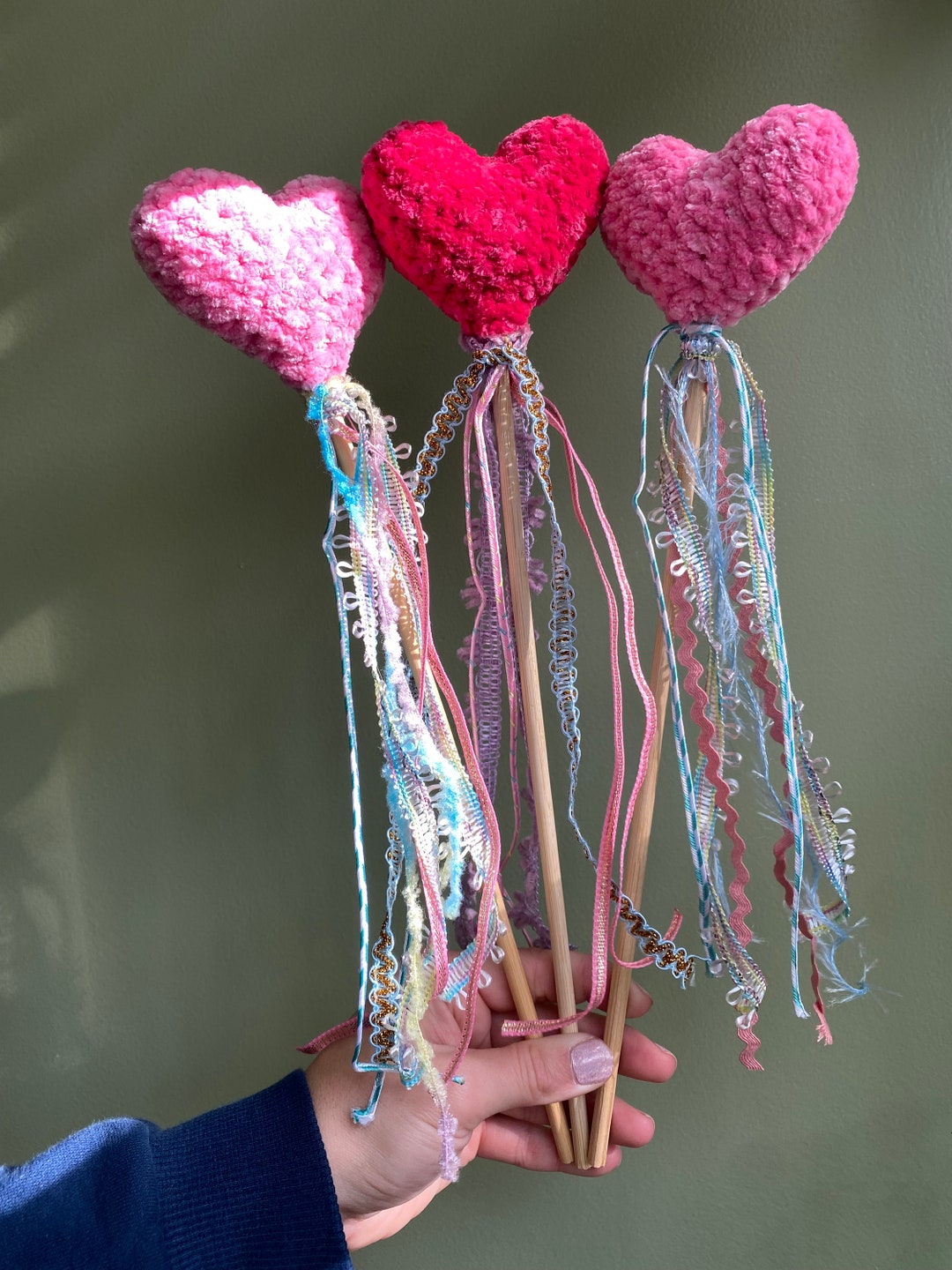 Crochet Heart Princess Wands - Etsy