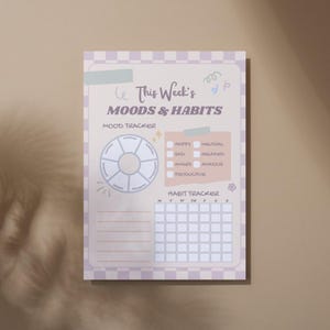 Weekly Habit & Mood Tracker | Printable PDF | Cozy Self-care Planner ...