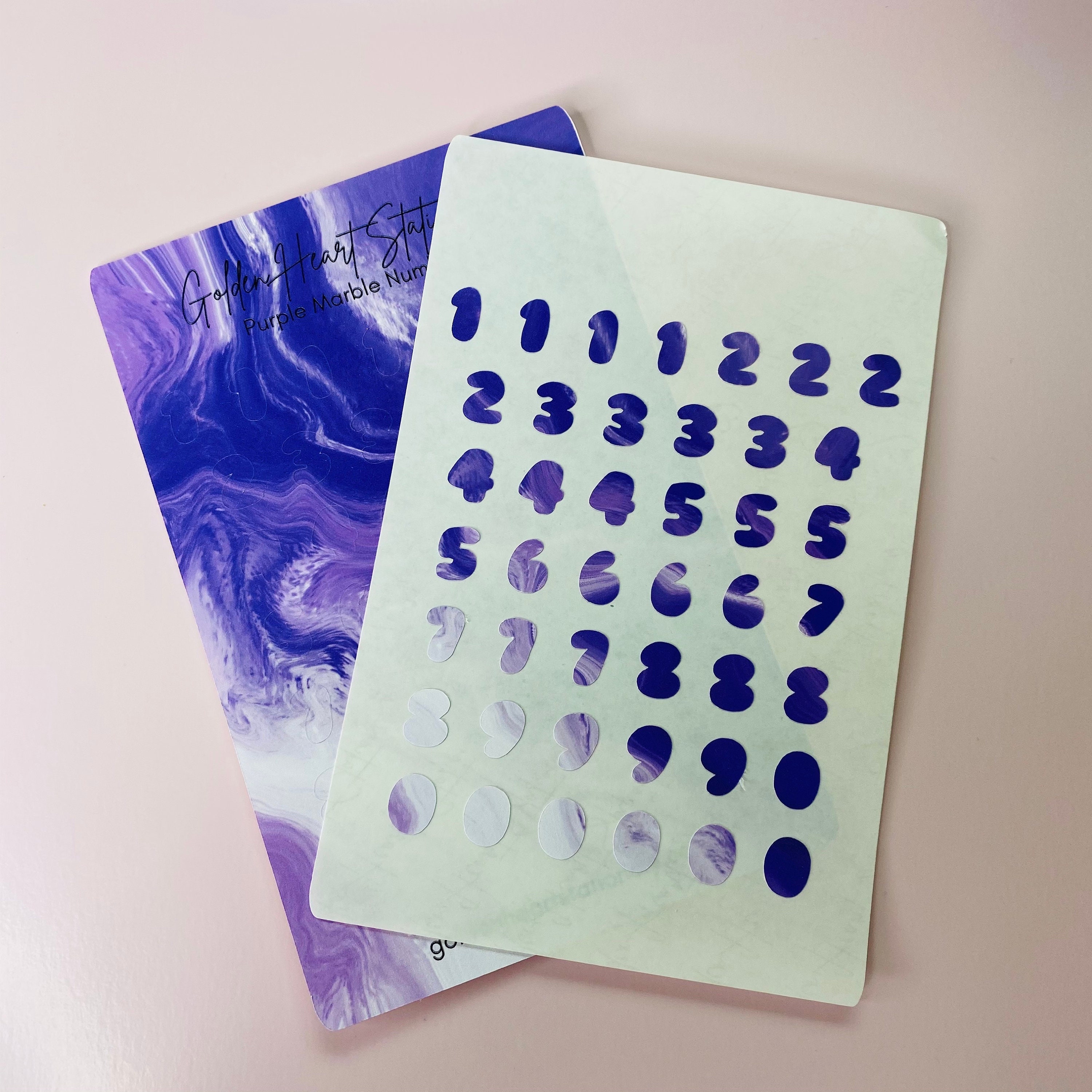 Purple Marble Numbers Sticker Sheet Numerical stickers | Etsy