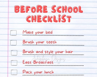 Kids Before and After School Checklist Bundle - Etsy