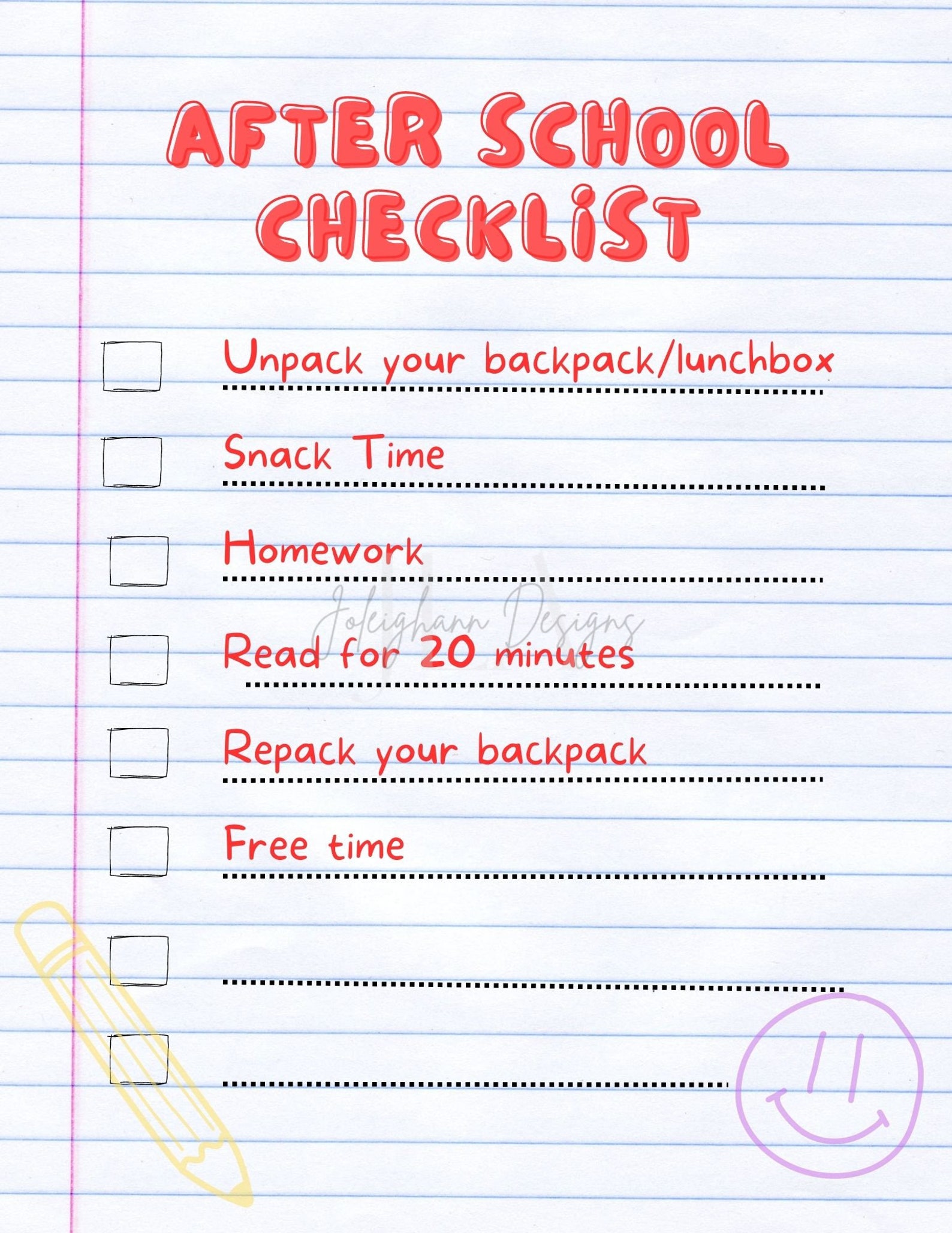 Kids Before and After School Checklist Bundle - Etsy