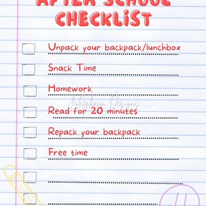 Kids Before and After School Checklist Bundle - Etsy