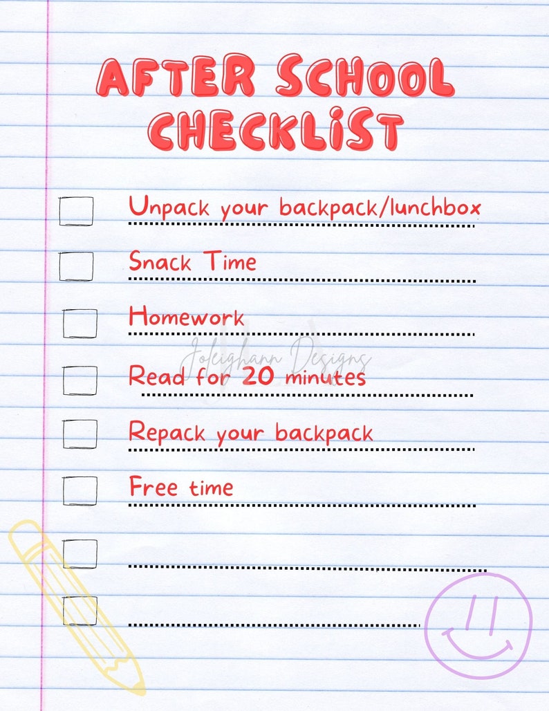 Kids Before and After School Checklist Bundle - Etsy