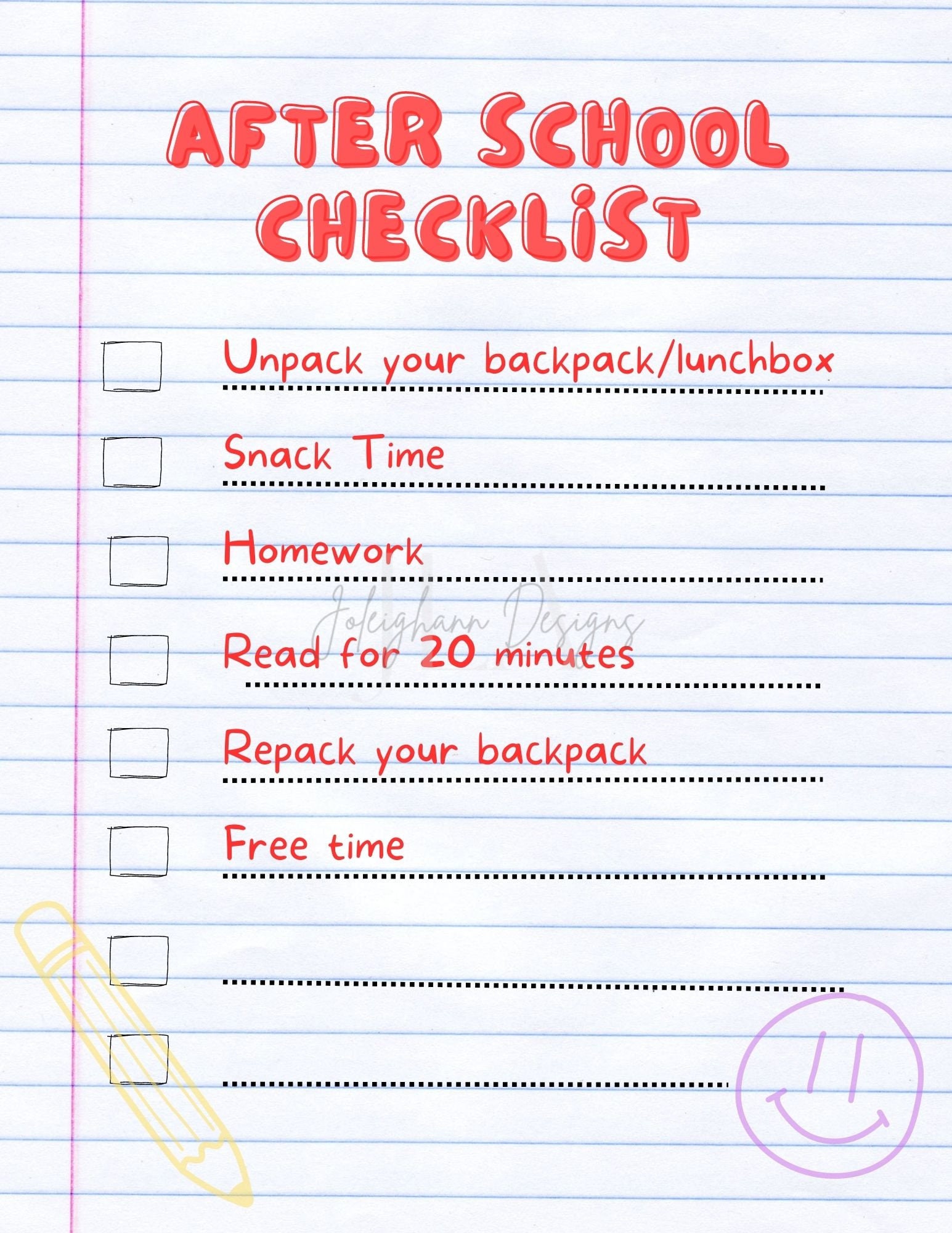 Kids Before and After School Checklist Bundle - Etsy
