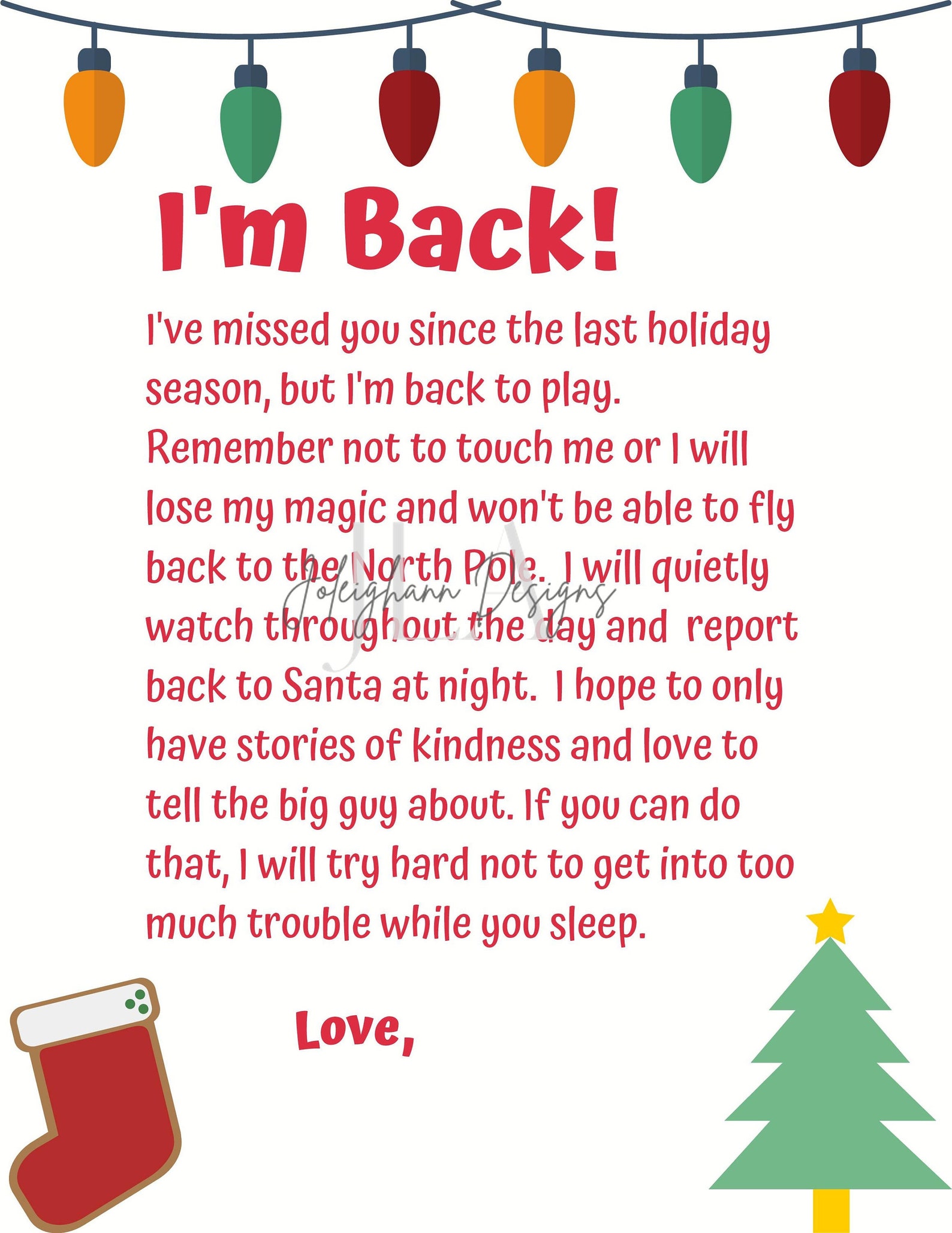 I'm Back Elf Letter, Elf Printable, Christmas Elf Welcome Back, Welcome ... I'm Back Elf Letter, Elf Printable, Christmas Elf Welcome Back, Welcome ...