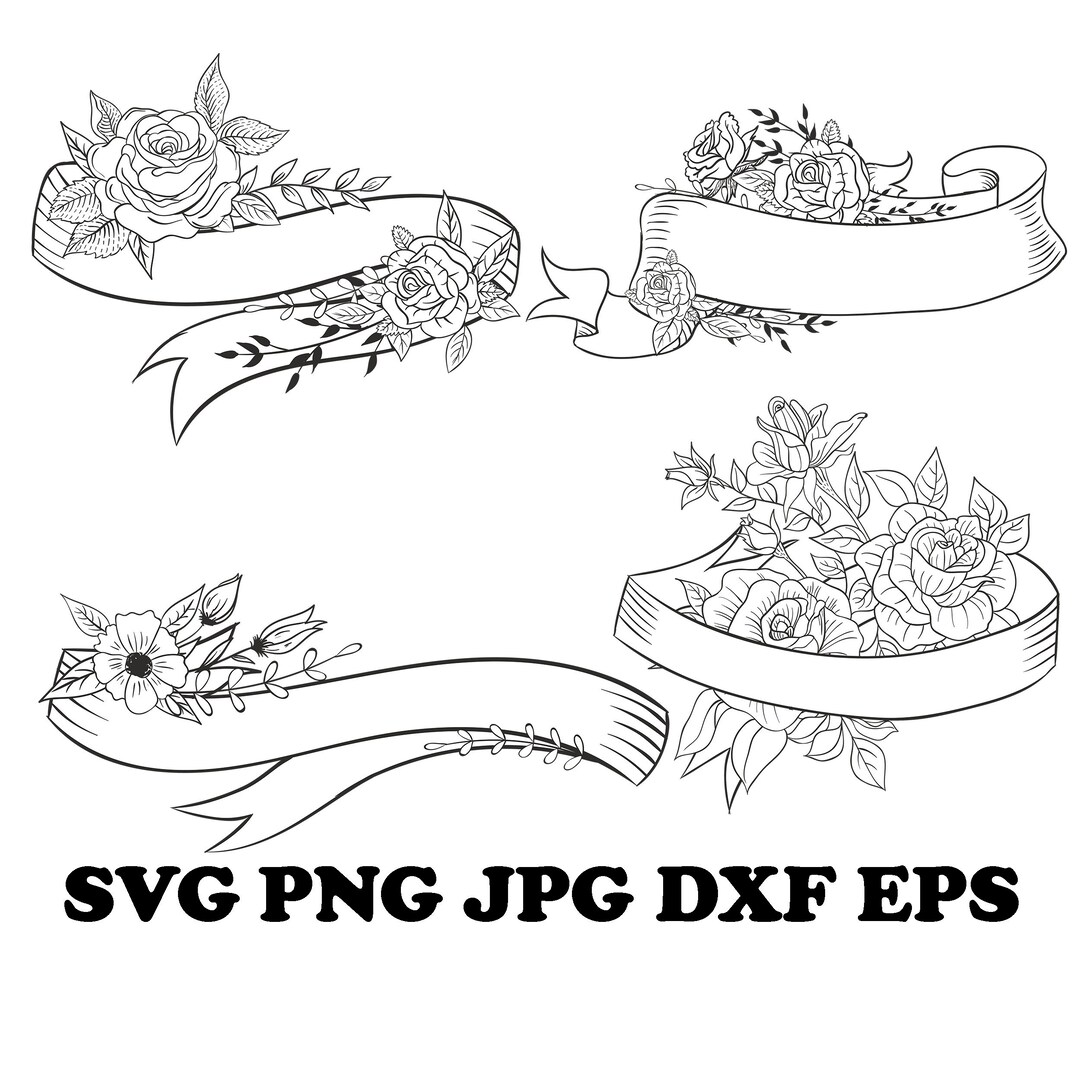 Heraldry Motto Vector Bundle Floral Coat of Arms Detail Svg Png Jpg Dxf ...