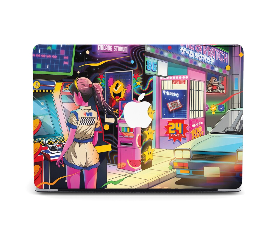 Retro Gaming 80s Japanese Case for MacBook Air M4 2025 Colorful 90s Art ...