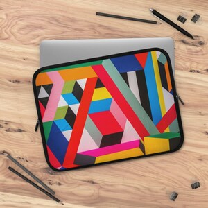 Colorful Lines Laptop Bag Modern Print Laptop Cover Pop Art Design ...