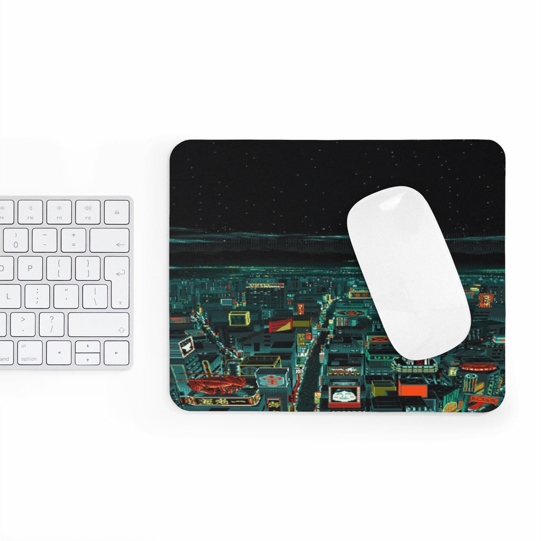 Pixel City Mousepad Nintendo 8-bit Style Tokyo Old Gaming Screen Mouse ...