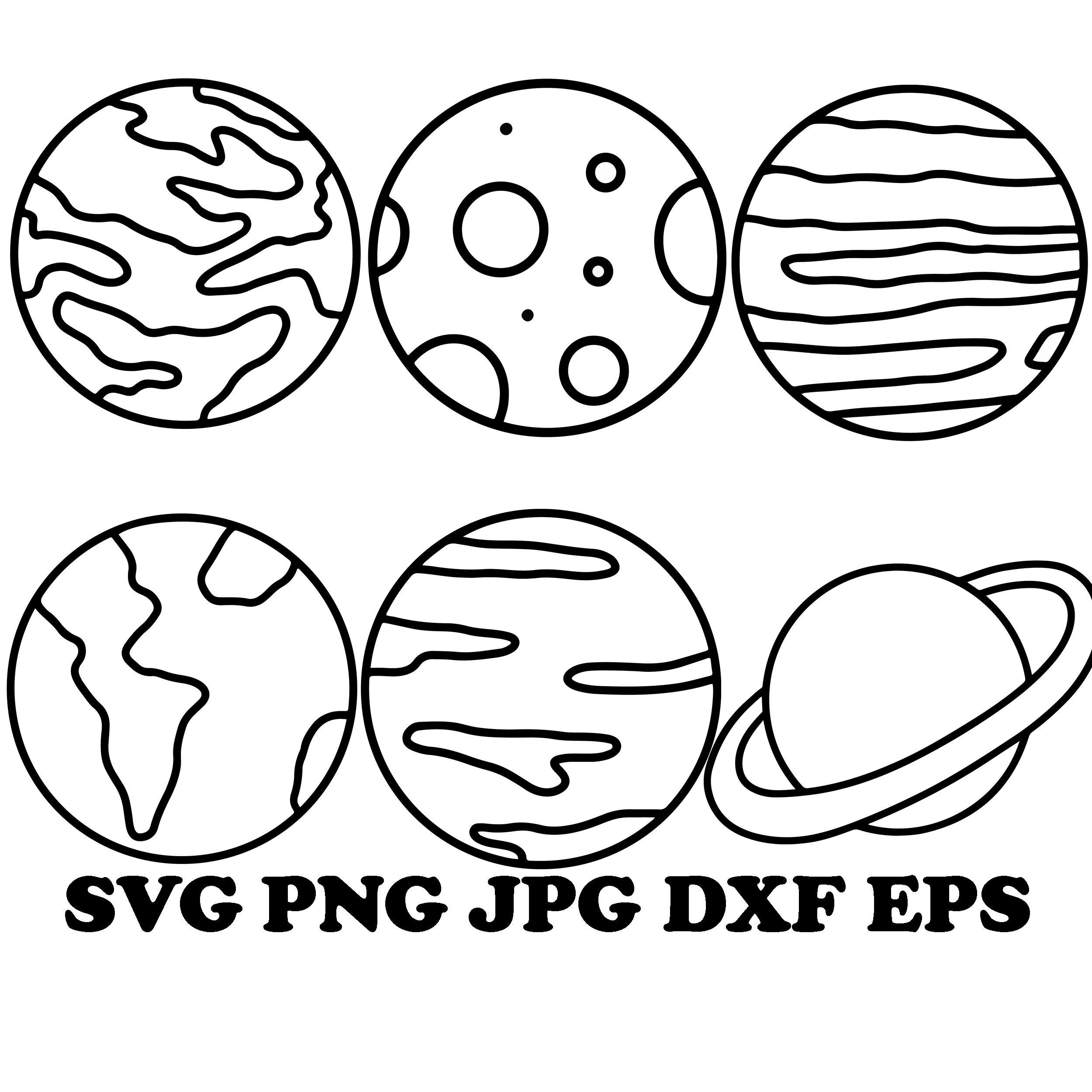 Cosmic Pack Clip Art Planet Svg Png Jpg Dxf Eps Bundle Printable ...