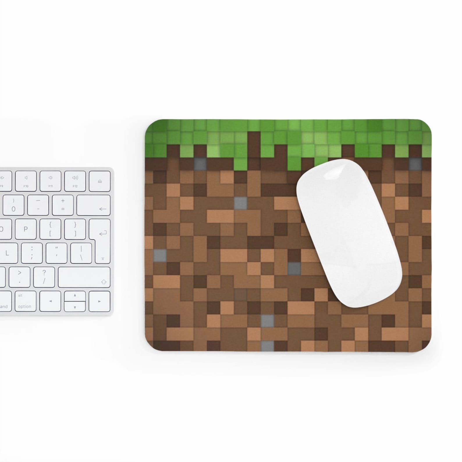 Mind Craft Fun Art Mousepad 8-bit Dirt Blocks Style Mouse Pad Rubber ...