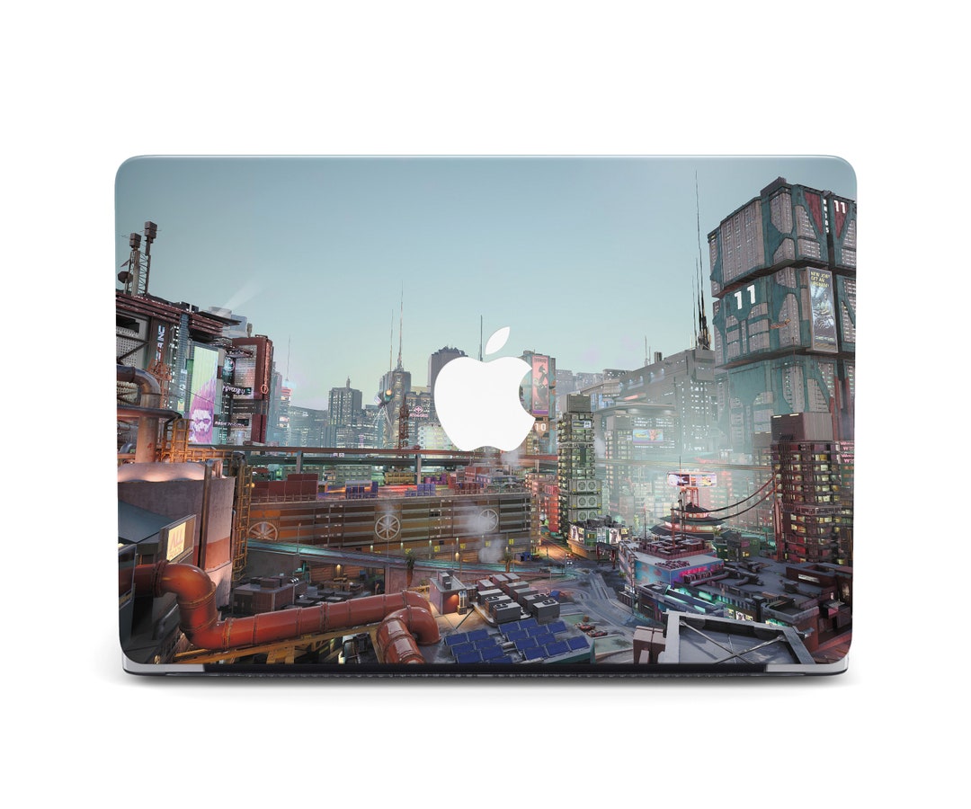 Cyberpunk City Dark Night MacBook Air M4 M4 Hard Urban Futuristic Case ...