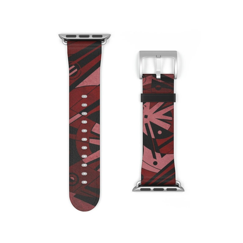Red Floral Absract Art Design Apple Watch Band 38 Mm Strap for Iwatch ...