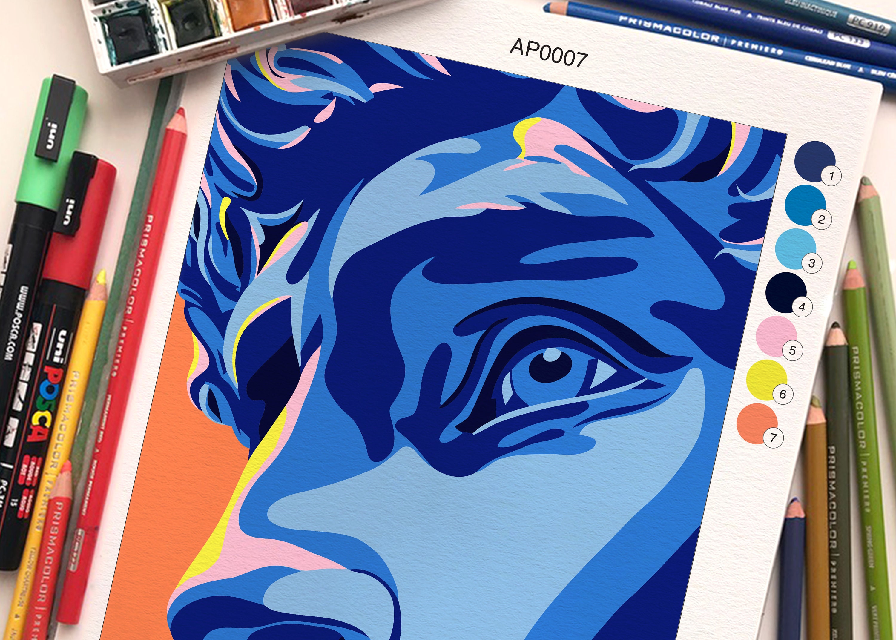 Greek Statue Paint by Numbers Digital Art Sculpture PBN Men - Etsy Canada