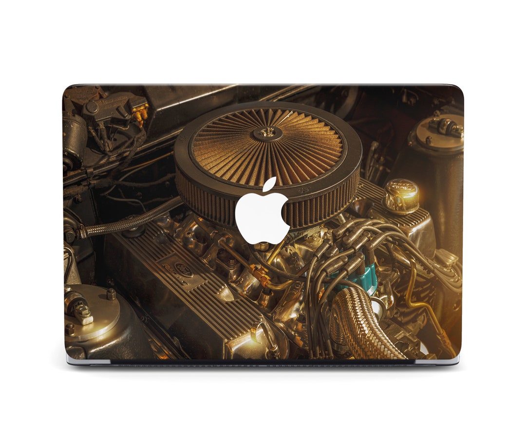 Steampunk Engine MacBook Air M3 Case Vintage Car Turbo Mac Pro 15 2022 Case Plastic Protection ...