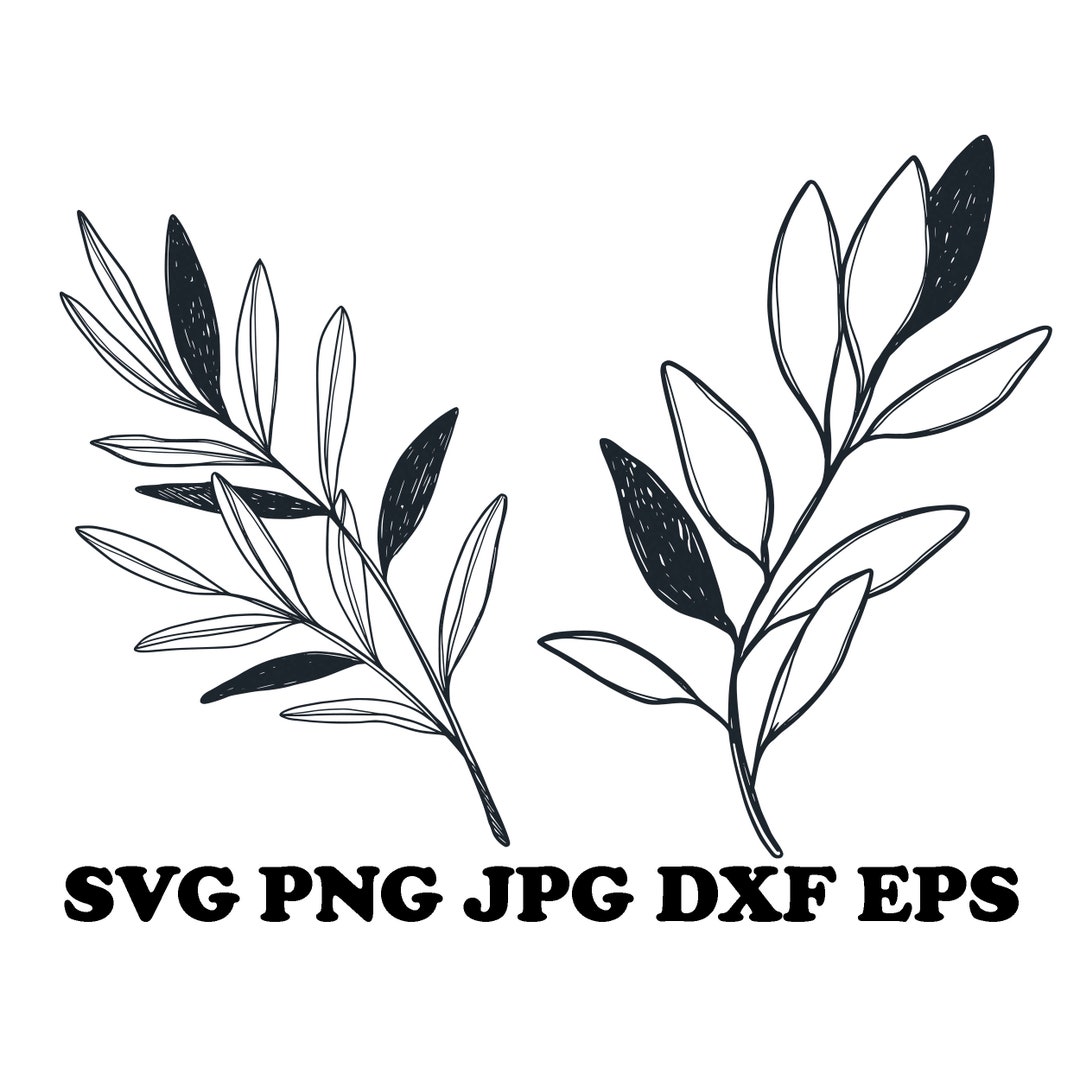 Small Plant Branch Vector Floral Clip Art Laurel Wreath Printable Svg ...