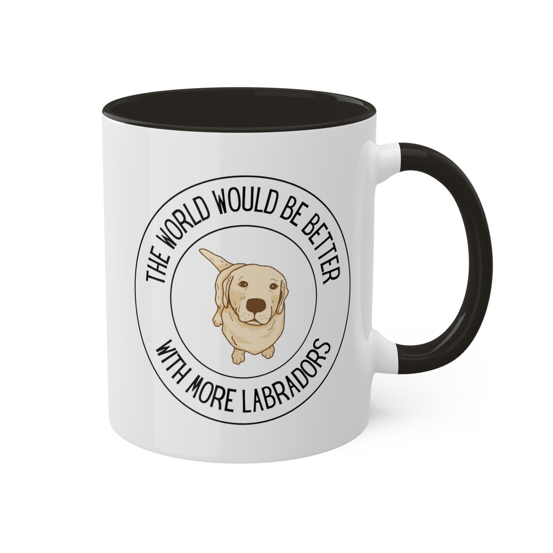 Labrador Mug With Color Handle, Yellow Lab Mug, Labrador Lover Gift ...