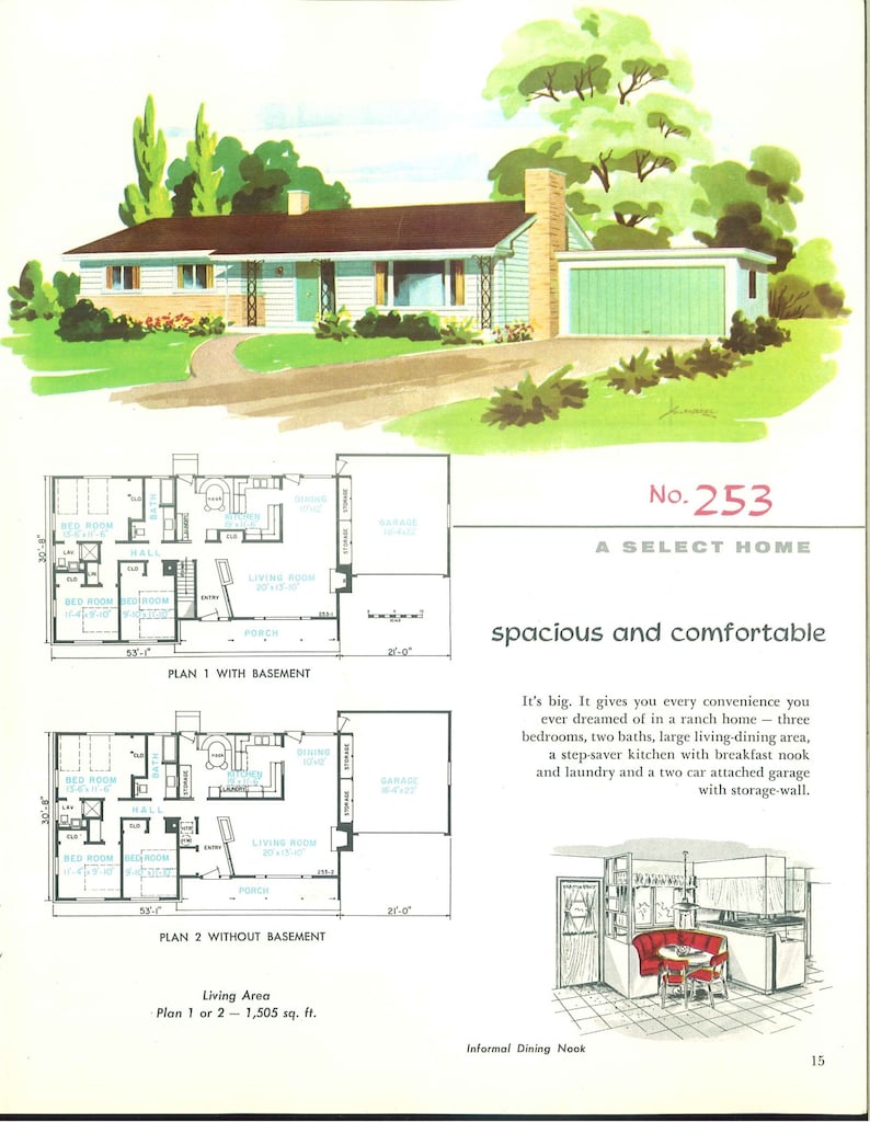 Select Homes 1956 Full Colors Haus Plans (PDF Ebook - Digital Download ...