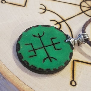 Viking End Strife Bind Rune Wood Necklace - Etsy