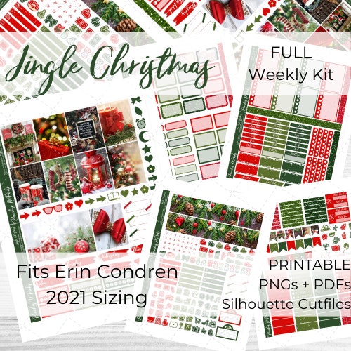 CHRISTMAS Planner Printable Stickers Happy Planner Weekly - Etsy