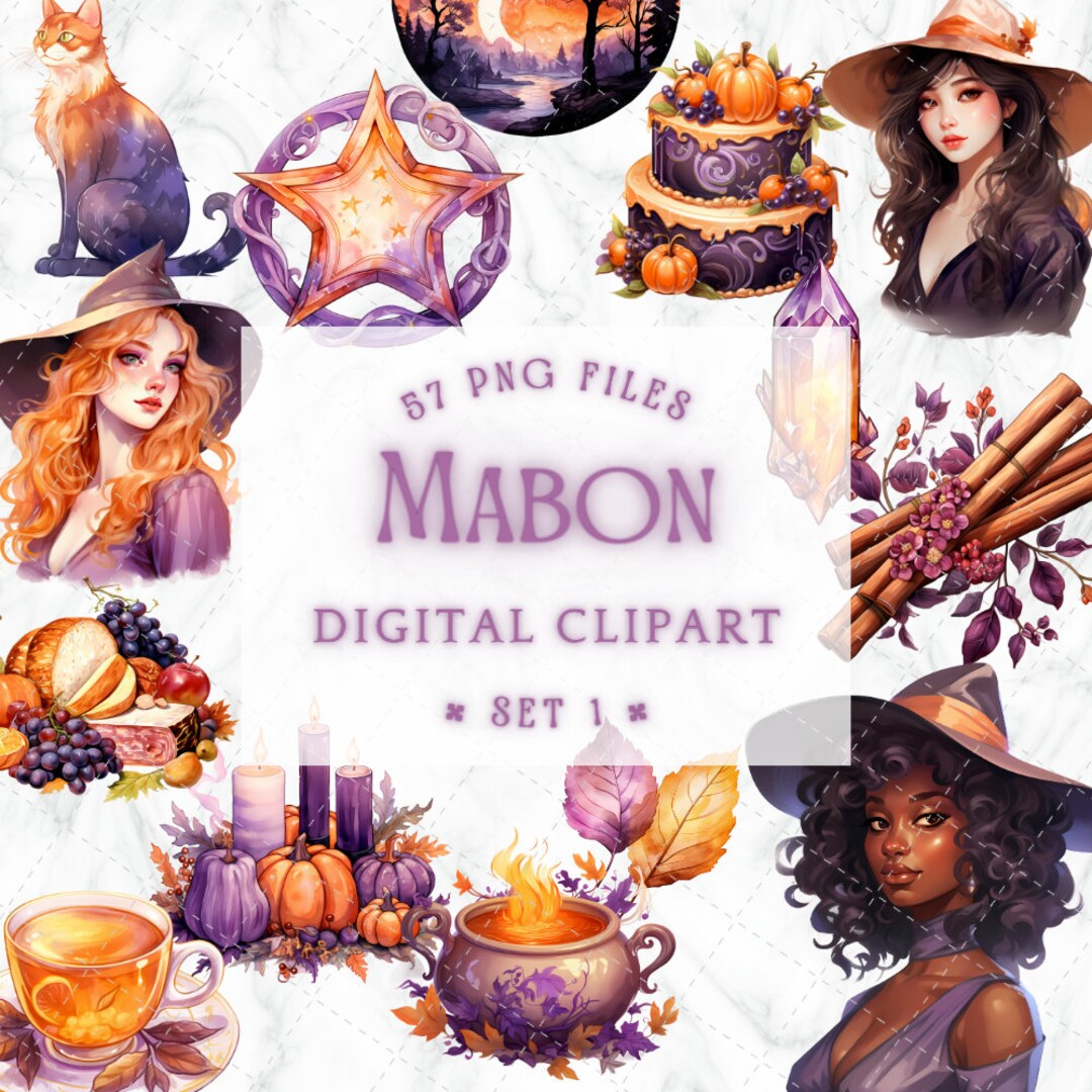 Mabon Set 1 Watercolor Clip Art - Pngs - Pagan Wiccan Celtic Witchy ...