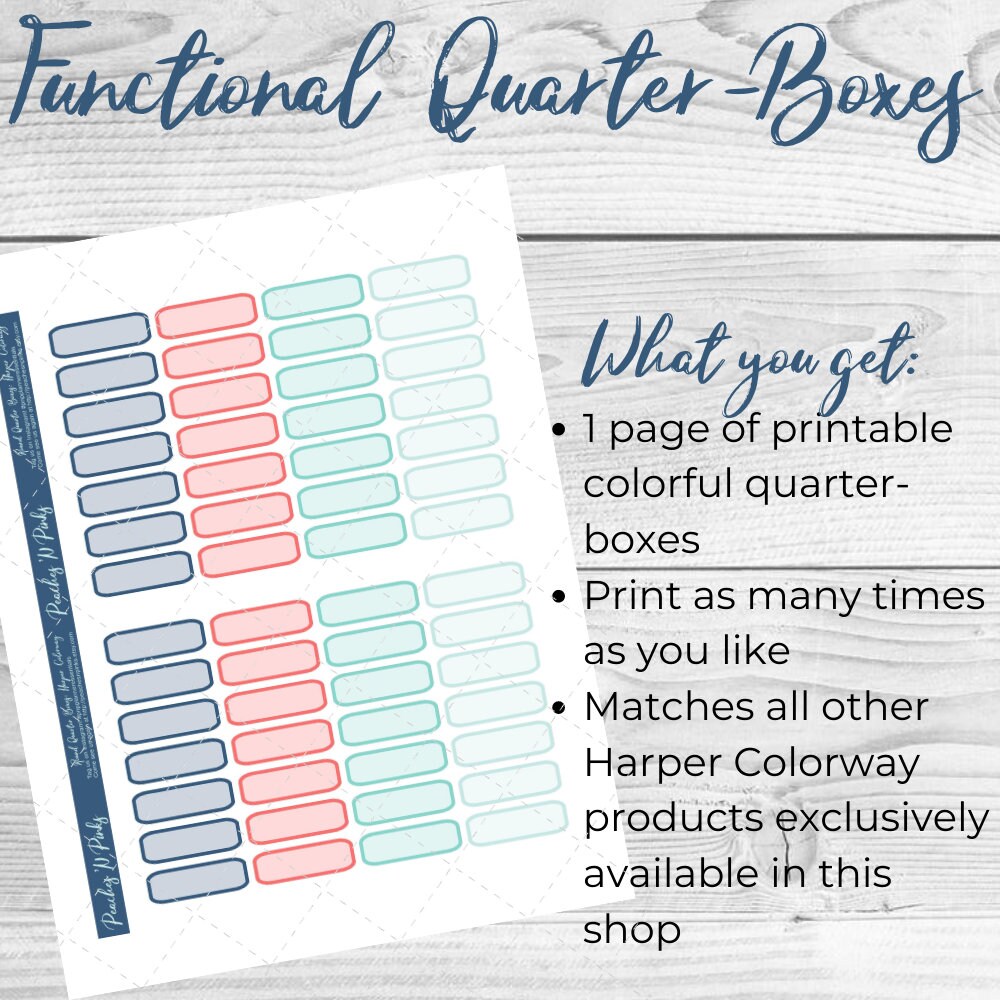 Round Quarter-Boxes Harper Colorway 2021 Erin Condren Vertical | Etsy