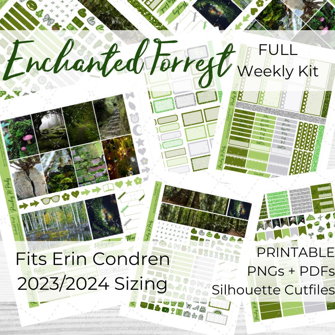 Enchanted Forrest 2023-2024 Erin Condren Vertical Weekly Photo Kit ...