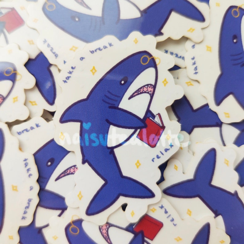 Blahaj Relax Sticker | Etsy